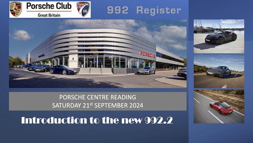 992 Register Event 2024 – Porsche Centre Reading – Introduction to the ...