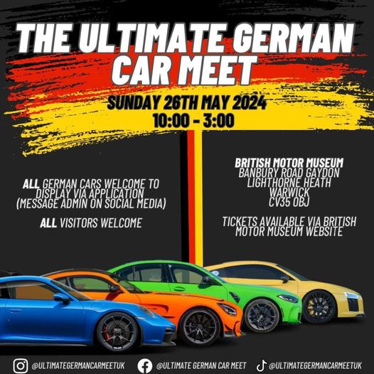 The Ultimate German Car Meet | West Midlands Events May 2024 | Porsche ...